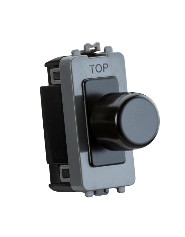 Knightsbridge Grid Matt Black 2 Way 10-150W (5-100W LED) Intelligent Dimmer Module | UKES