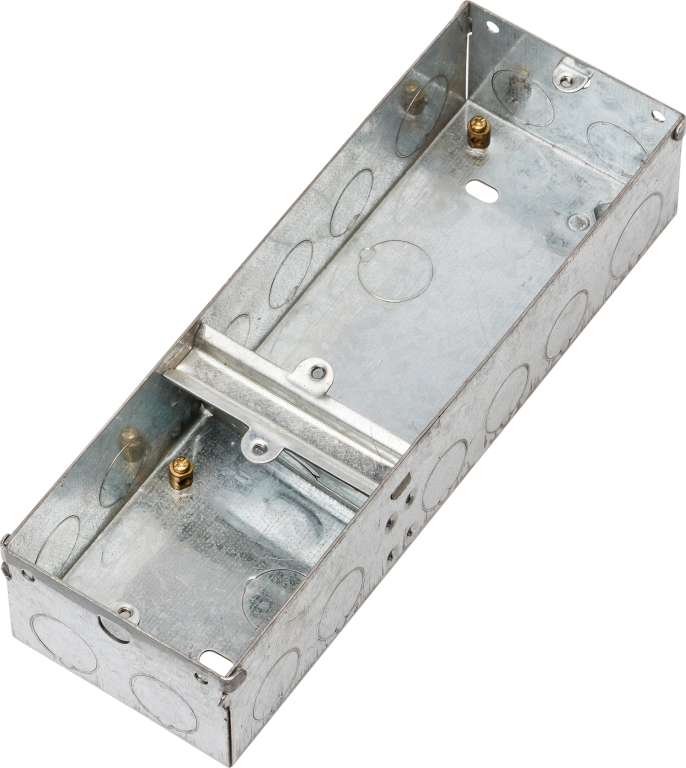Knightsbridge 3 Gang 47mm Single Plus Double Galvanised Steel Box | UKES