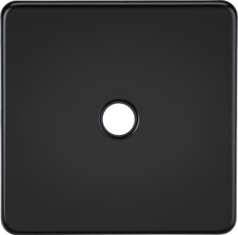 Knightsbridge Screwless Matt Black 20A Flex Outlet Plate | UKES