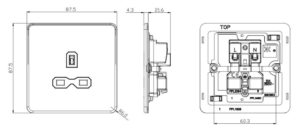 Knightsbridge Screwless Matt White13A 1 Gang Unswitched Socket - White ...