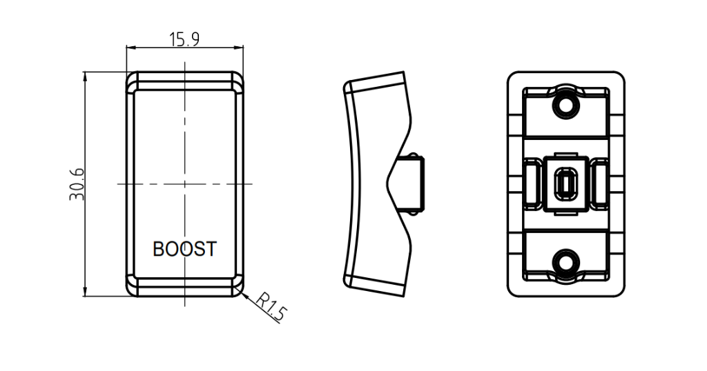 Knightsbridge Curved Edge Grid White Module Rocker Switch Cover Marked ...