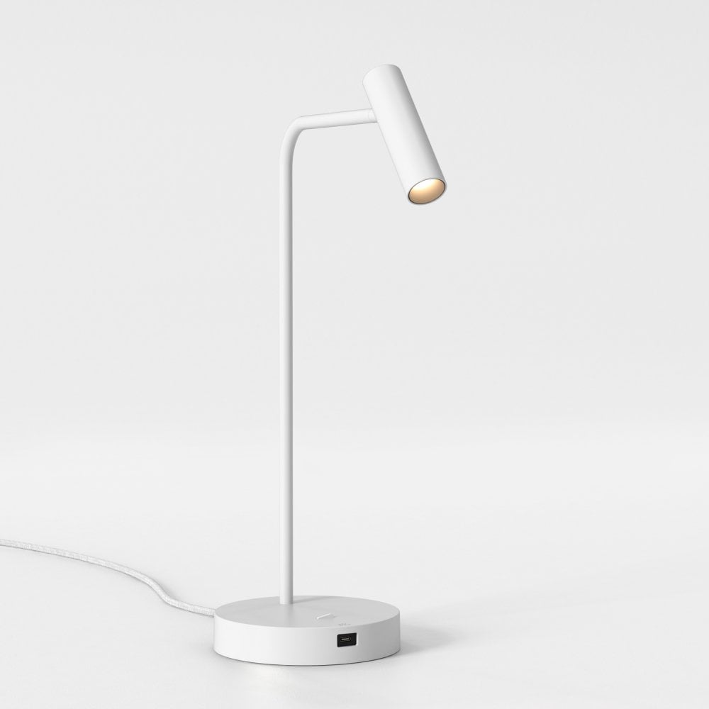 Astro Enna Matt White LED Desk Lamp with USB C Port | UKES
