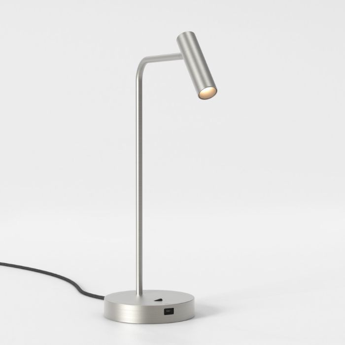 Astro Enna Matt Nickel LED Desk Lamp with USB C Port | UKES