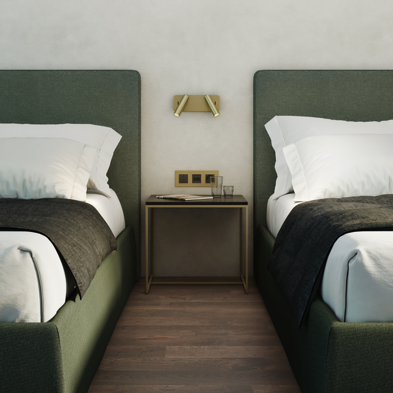 Astro Enna Twin Matt Gold LED Wall Light | UKES