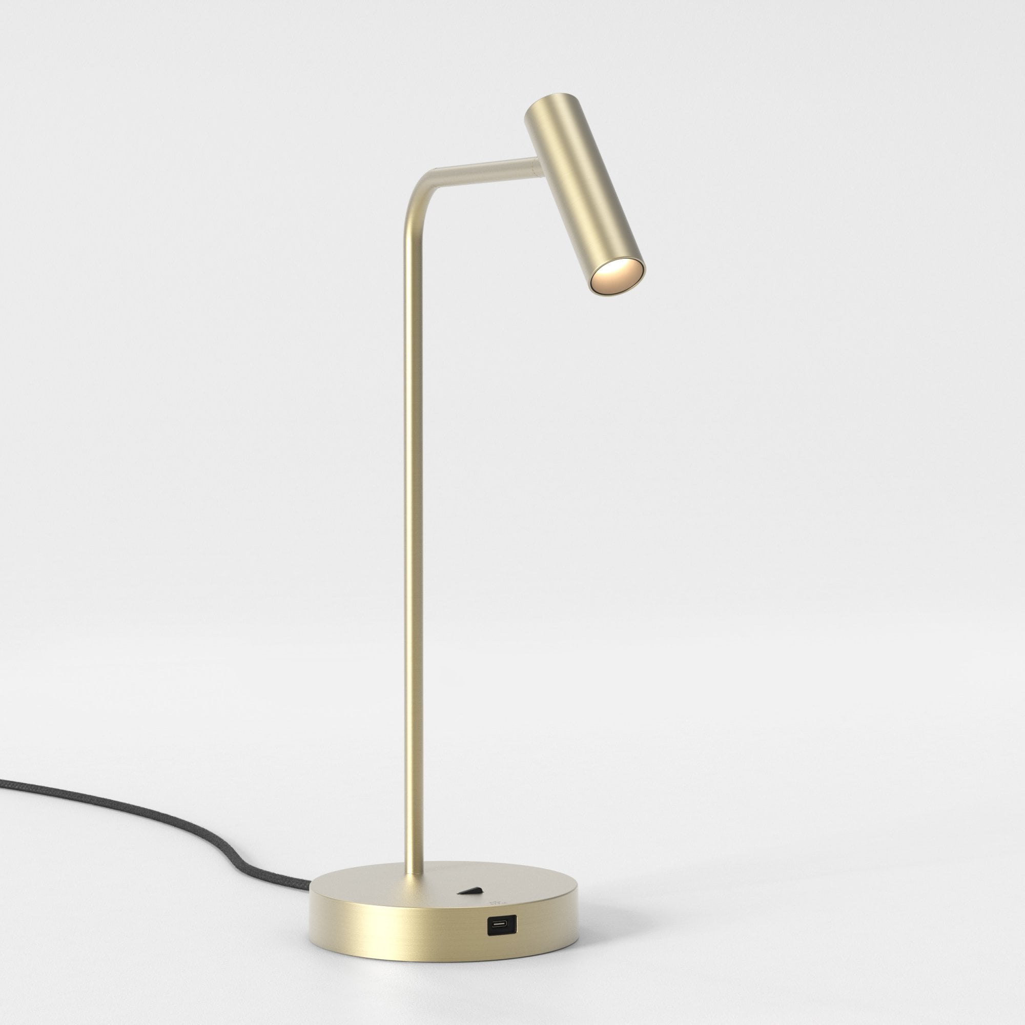Astro Enna Matt Gold LED Desk Lamp with USB C Port | UKES