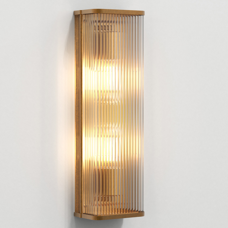 Astro Avignon Square 500 Antique Brass Wall Light | UKES