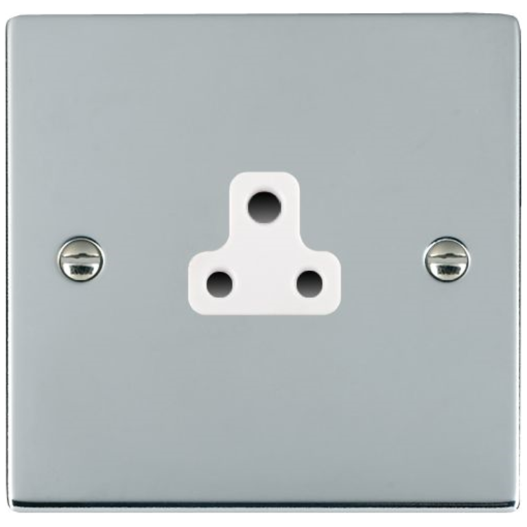 Hamilton Sheer Bright Chrome 1 Gang 2A Unswitched Socket with White ...