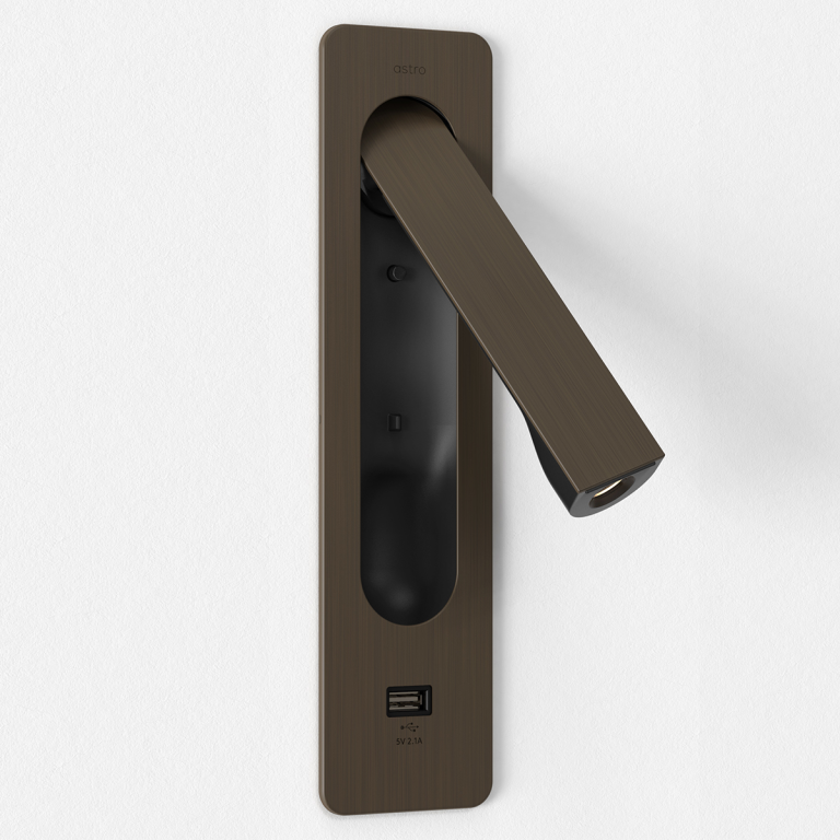 Astro Keta Bronze LED Wall Light with USB A Port | UKES