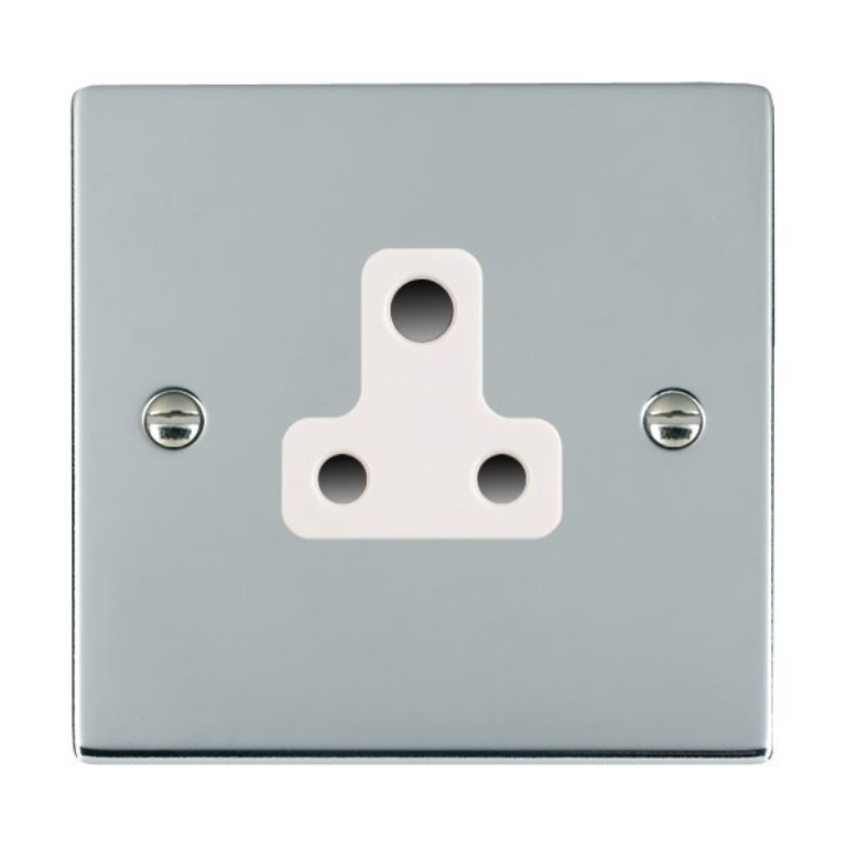 Hamilton Sheer Bright Chrome 1 Gang 5A Unswitched Socket with White ...