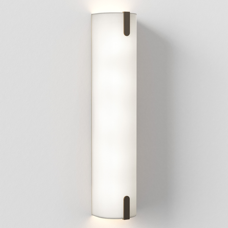 Astro Elba 600 White Fabric/Bronze Wall Light | UKES