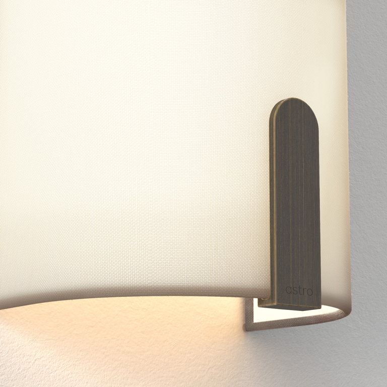 Astro Elba 600 Putty Fabric/Bronze Wall Light | UKES