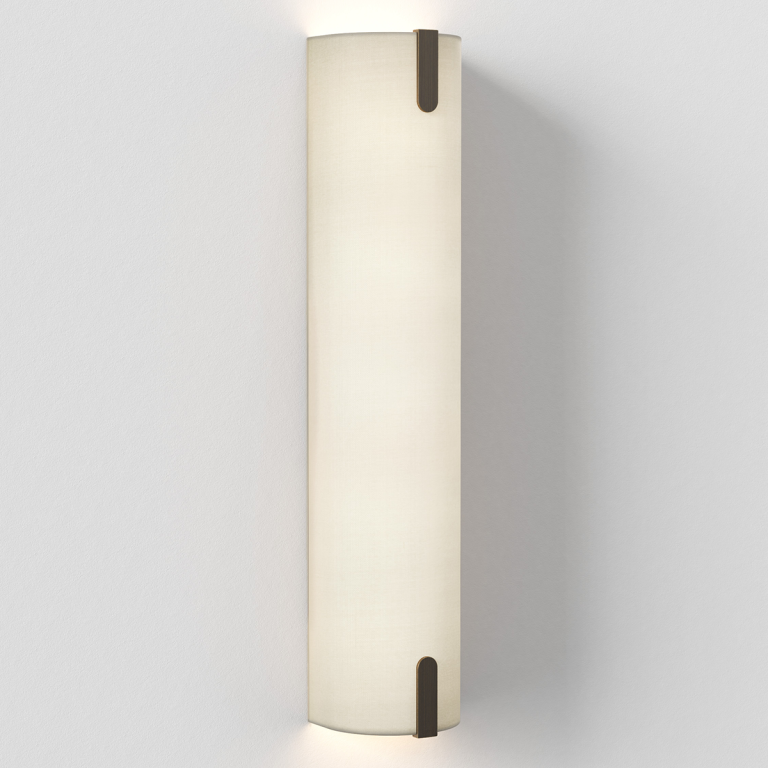 Astro Elba 600 Putty Fabric/Bronze Wall Light | UKES