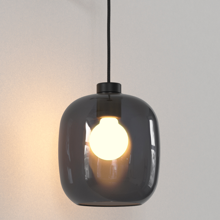 Astro Curve 220 Dark Smoke Glass Shade | UKES
