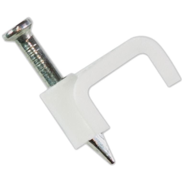 Selectric White 1mm Flat Twin & Earth Cable Clips - 100 Pack | UKES