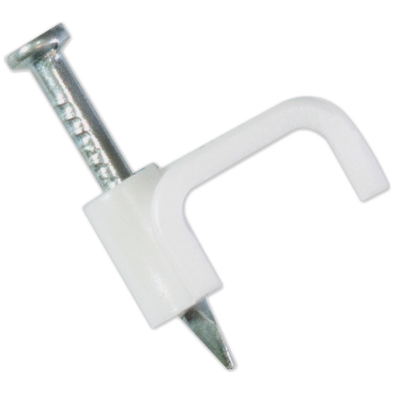 Selectric White 2.5mm Flat Twin & Earth Cable Clips - 100 Pack | UKES
