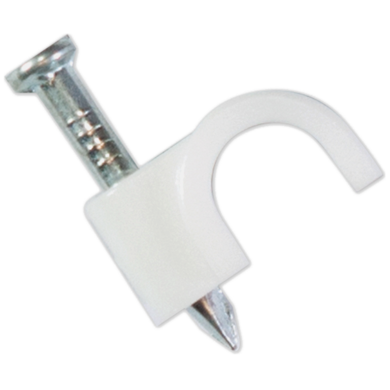 Selectric White 5mm Round Cable Clips - 100 Pack | UKES