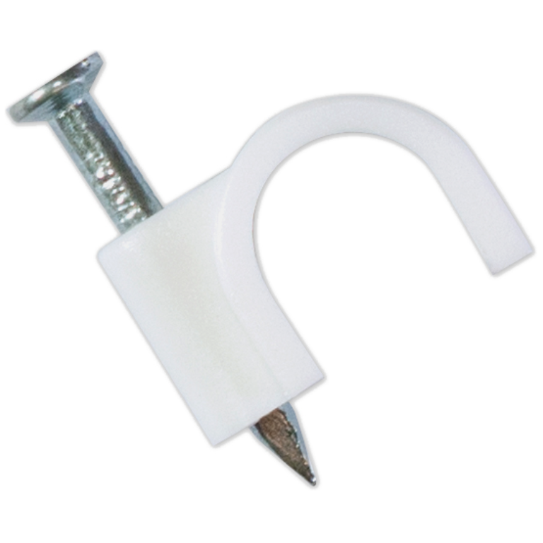 Selectric White 8mm Round Cable Clips - 100 Pack | UKES