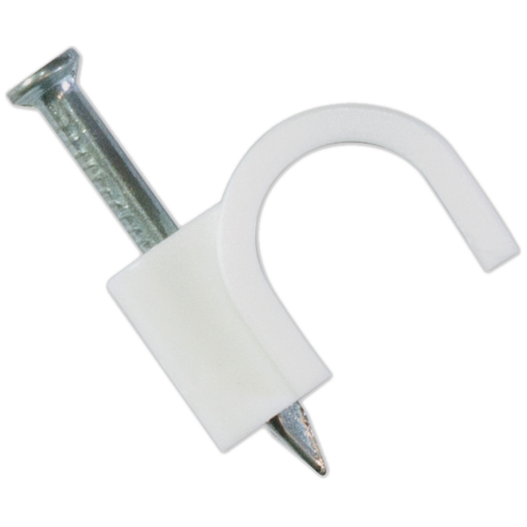 Selectric White 9mm Round Cable Clips - 100 Pack | UKES