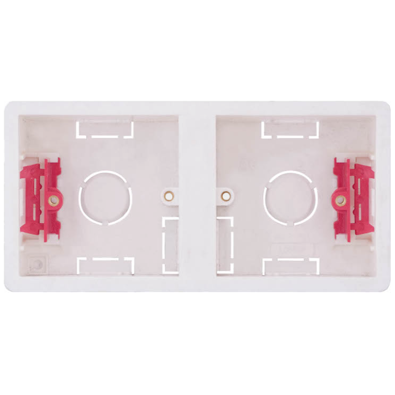 Selectric Square 2 Gang 35mm Dry Lining Box - Dual (2x1 Gang) | UKES
