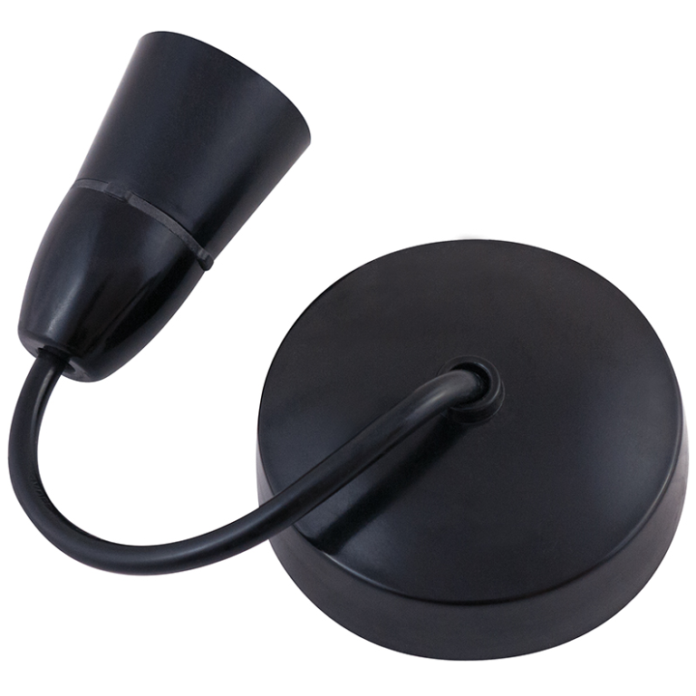 Selectric Square Black T2 Pre-wired 6 Inch Pendant Lampholder E27 ...