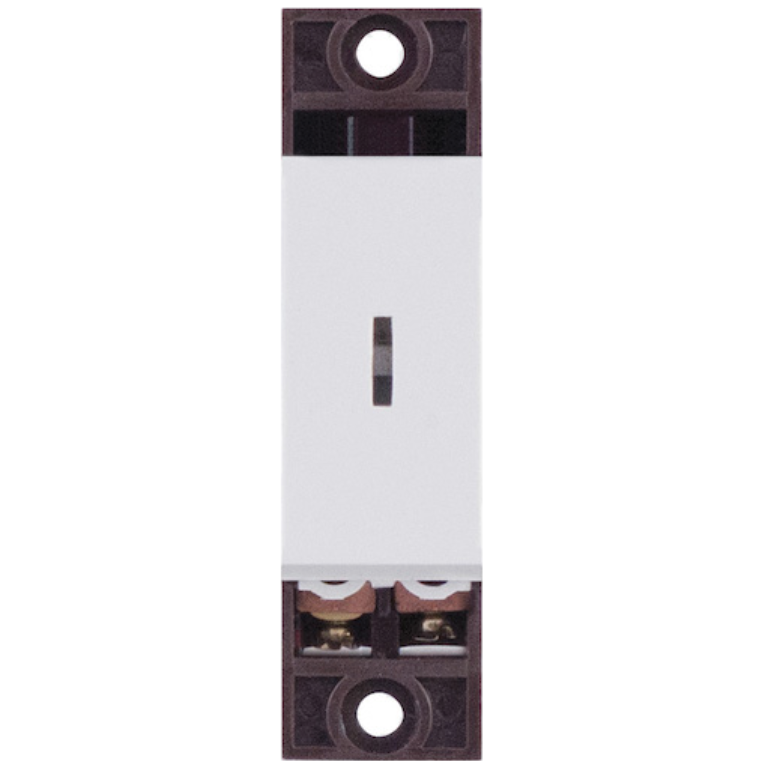 Selectric White 10AX Double Pole 1 Way Key Switch Module | UKES