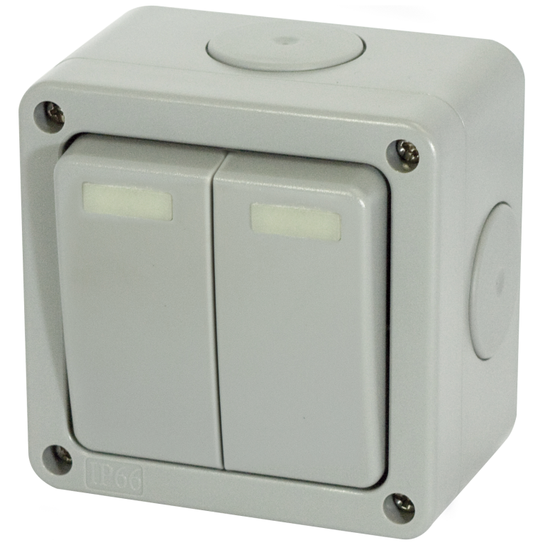 Selectric Seal IP66 Heavy Duty 2 Gang 10AX 2 Way Switch | UKES
