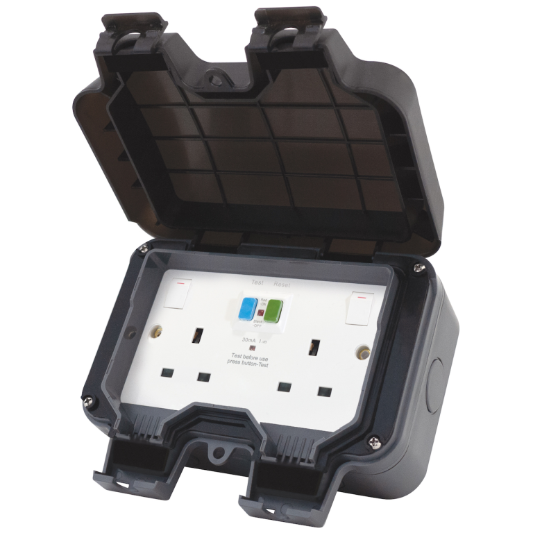 Selectric Seal IP66 Heavy Duty 2 Gang 13A RCD Switched Socket Box ...