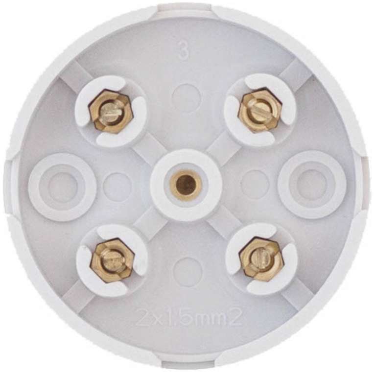 Selectric Square White 5A Junction Box - 4x1.5mm Terminals | UKES