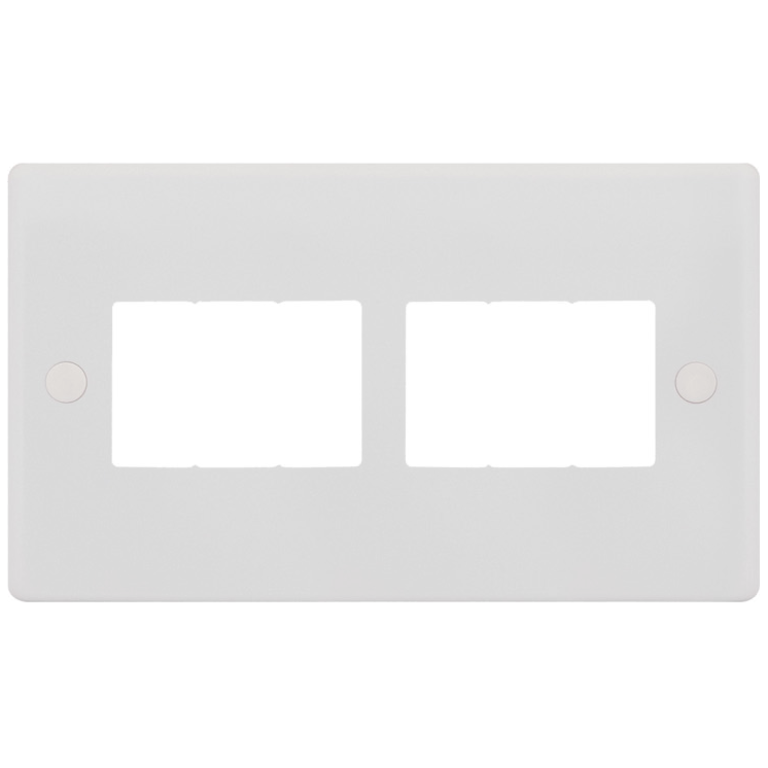 Selectric Smooth 2 Gang Modular Faceplate with 2xTriple Aperture | UKES
