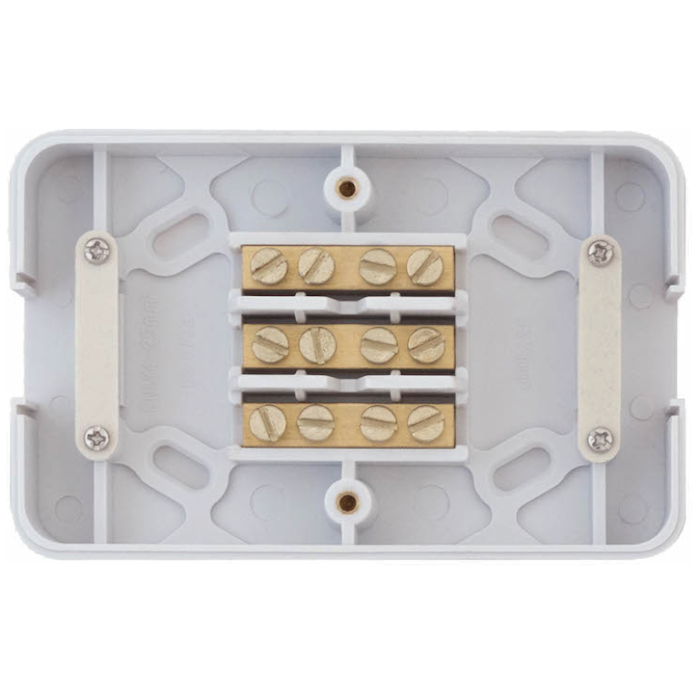 Selectric Square White 60A Junction Box - 3x2.5mm Terminals | UKES
