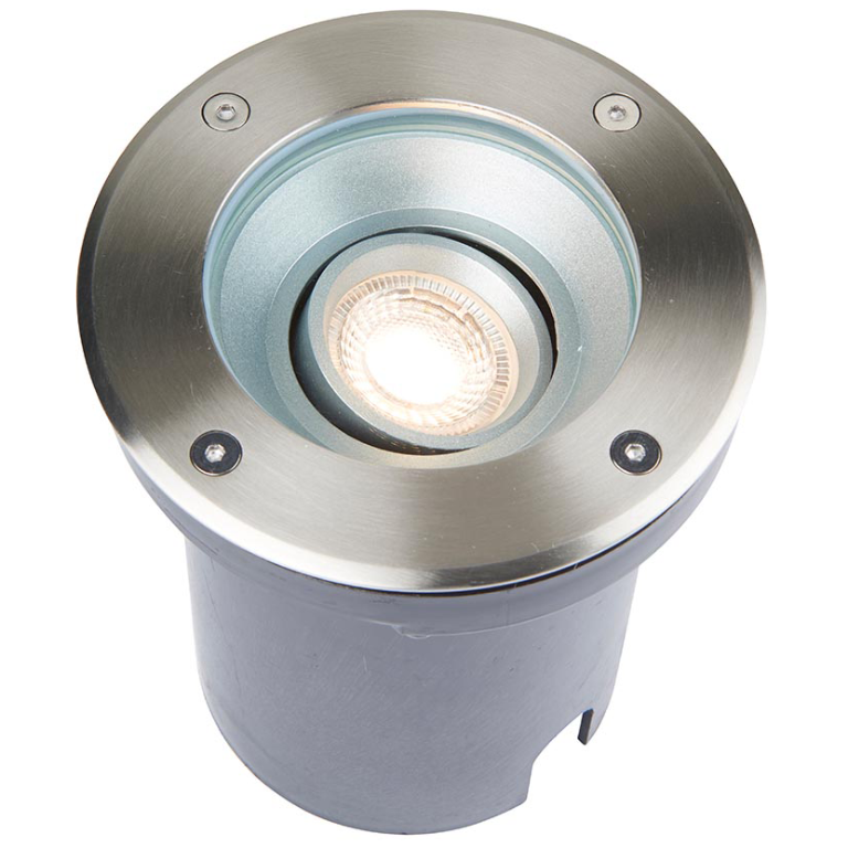 Saxby Lighting Pillar Round Tilt Brushed Stainless Steel IP67 GU10 ...