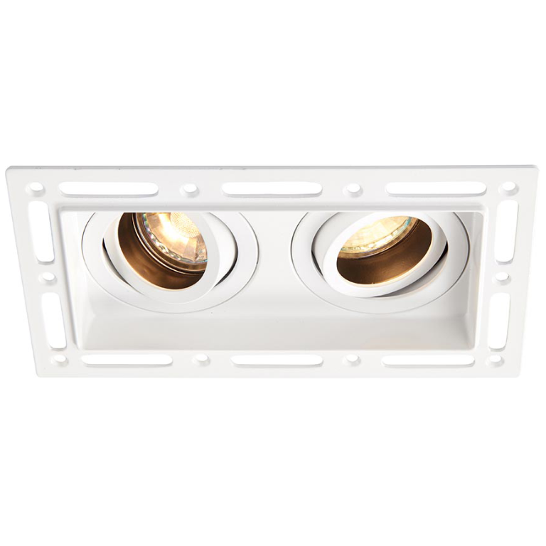 Saxby Lighting Trimless Twin Adjustable Matt White GU10 Downlight | UKES