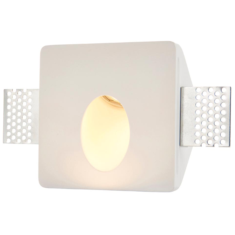 Saxby Lighting Zeke Square 1.6W 3000K White Plaster LED Wall Light | UKES
