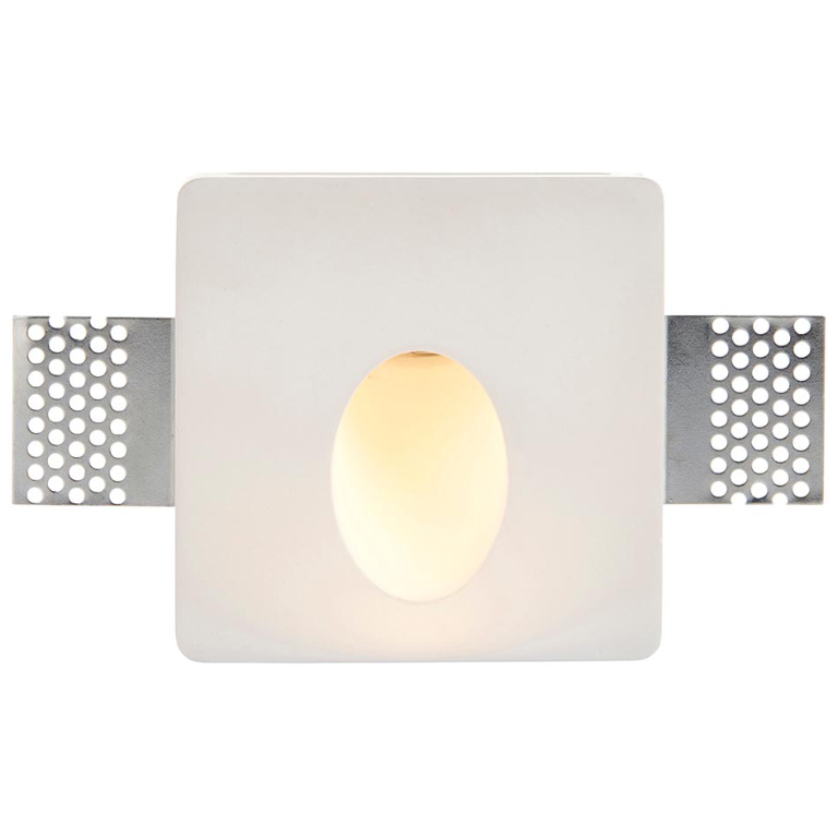 Saxby Lighting Zeke Square 1.6W 3000K White Plaster LED Wall Light | UKES