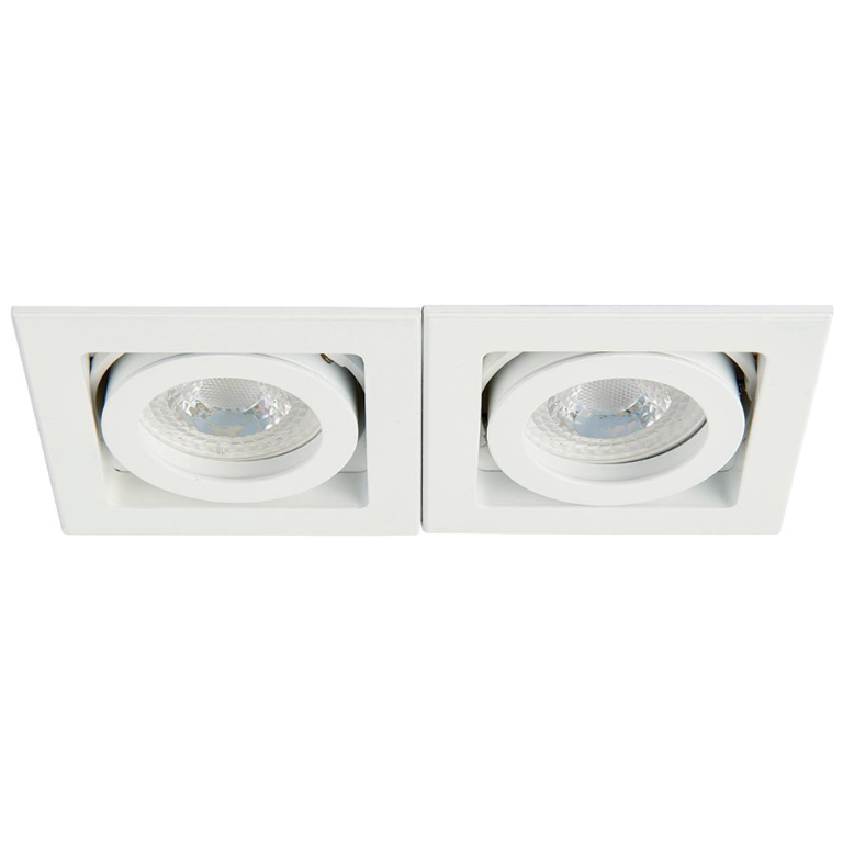 Saxby Lighting Xeno Twin Adjustable Matt White GU10 Downlight | UKES