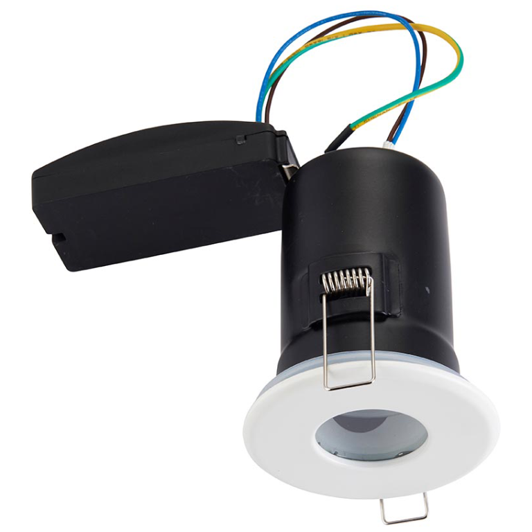 Saxby Lighting ShieldPLUS Matt White IP65 GU10 Downlight | UKES