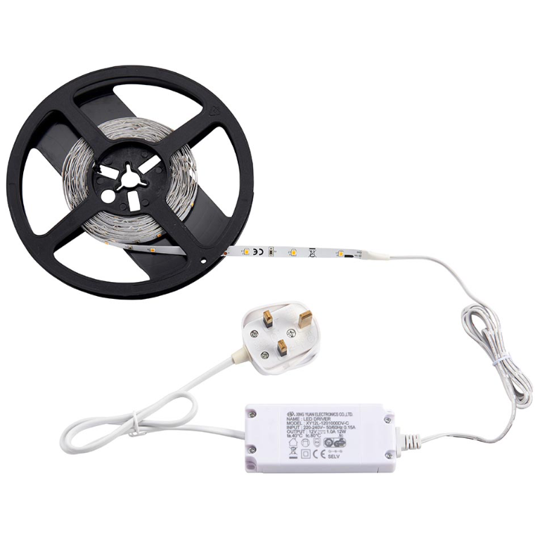 Saxby Lighting Flexline 12V 5m 12W 6500K LED Strip Kit | UKES