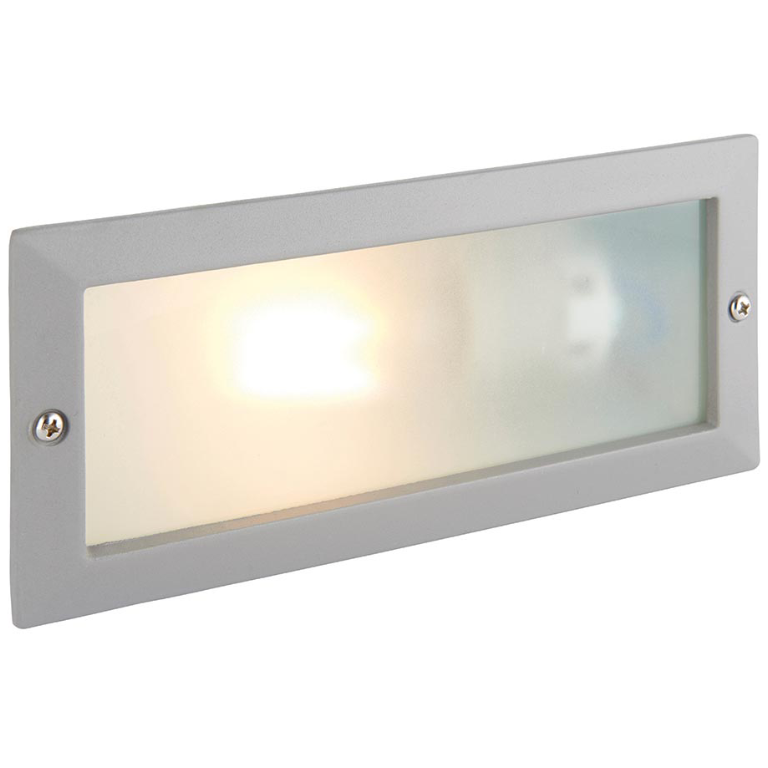 Saxby Lighting Eco Plain & Louvre Textured Grey IP44 E27 Brick Light | UKES