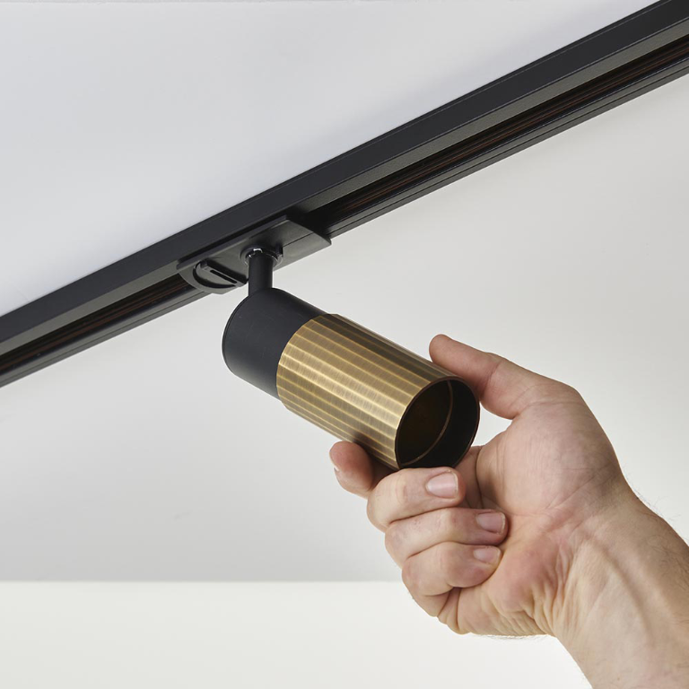 Saxby Lighting Antique Brass Casing for Juno Track Lights | UKES