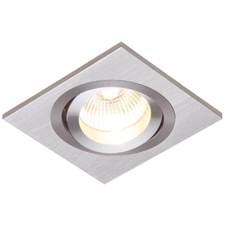Saxby Lighting Tetra Single Tilt Brushed Silver GU10 Downlight | UKES