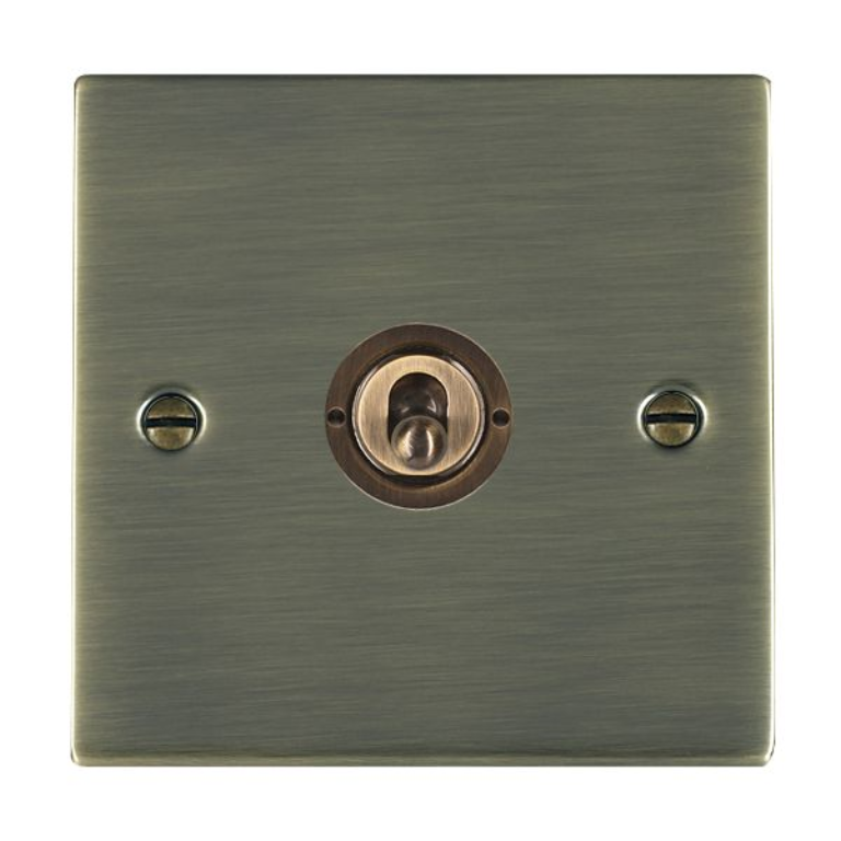 Hamilton Sheer Antique Brass 1 Gang 10AX Push To Make/Break Retractive ...