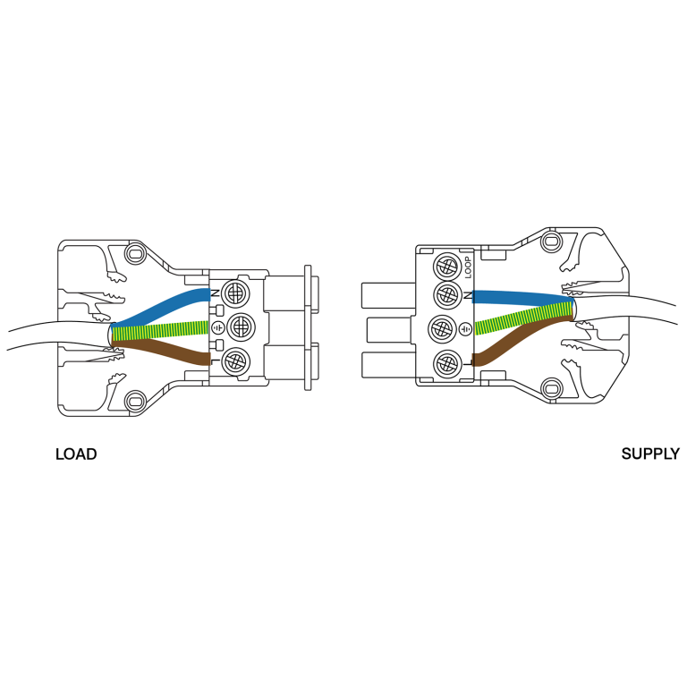 Click Flow 20A 3 Pole Complete (Fast-Fit Cable Clamps) Connector | UKES