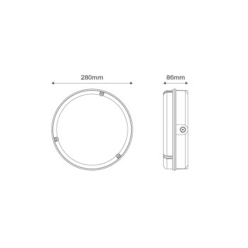Ovia Lighting Evo 12W Switchable CCT White IP65 LED Bulkhead with Knockouts - Microwave Sensor ...