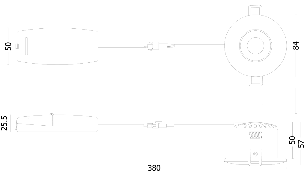 JCC Lighting V50 Fire-Rated 6W Switchable CCT Triac Dimmable Fixed IP65 ...