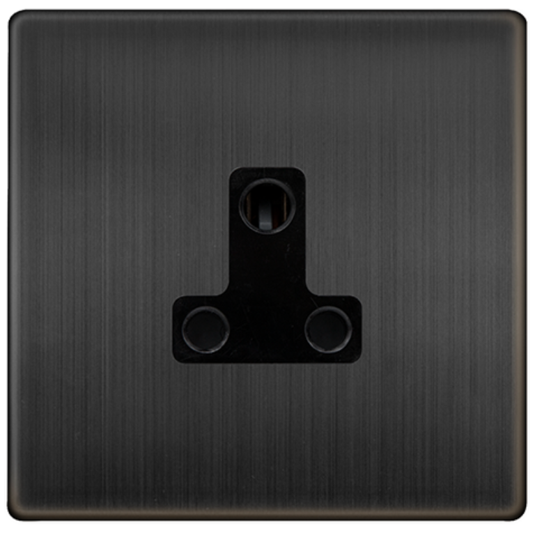 Click Definity Complete Matt Bronze 5A Round Pin Unswitched Socket with ...