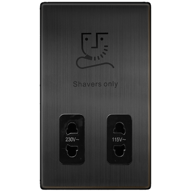 Click Definity Complete Matt Bronze 115/230V Dual Voltage Shaver Socket ...