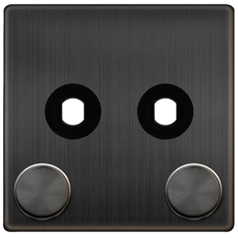 Click Definity Complete Matt Bronze 2 Gang Unfurnished Dimmer Plate ...