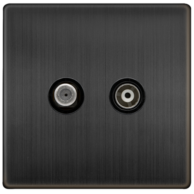 Click Definity Complete Matt Bronze 2 Gang Non-Isolated Satellite and ...