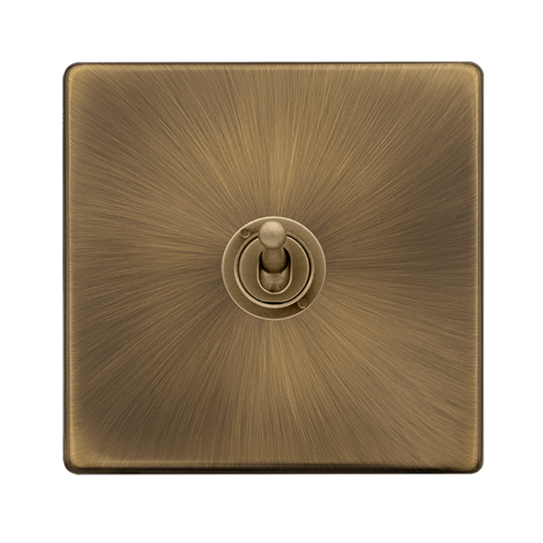 Click Definity Complete Antique Brass 1 Gang 2 Way 10AX Toggle Plate ...