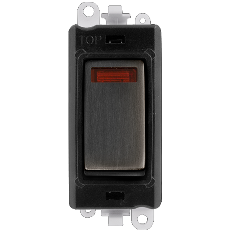 Click GridPro Matt Bronze 20AX Double Pole Switch Module with Neon and ...